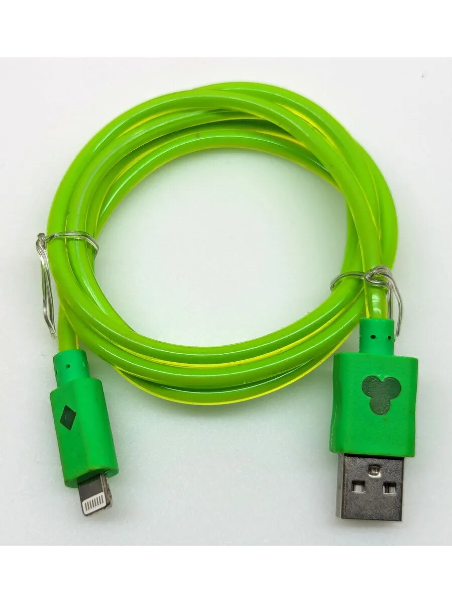 Светящийся зарядный кабель Lightning, 2 штуки
