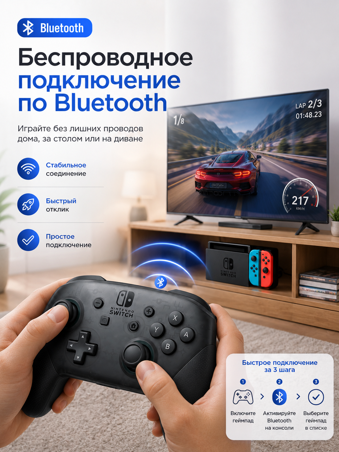 Nintendo Геймпад Switch Pro Геймпад Wireless Controller Bluetooth — фото 1