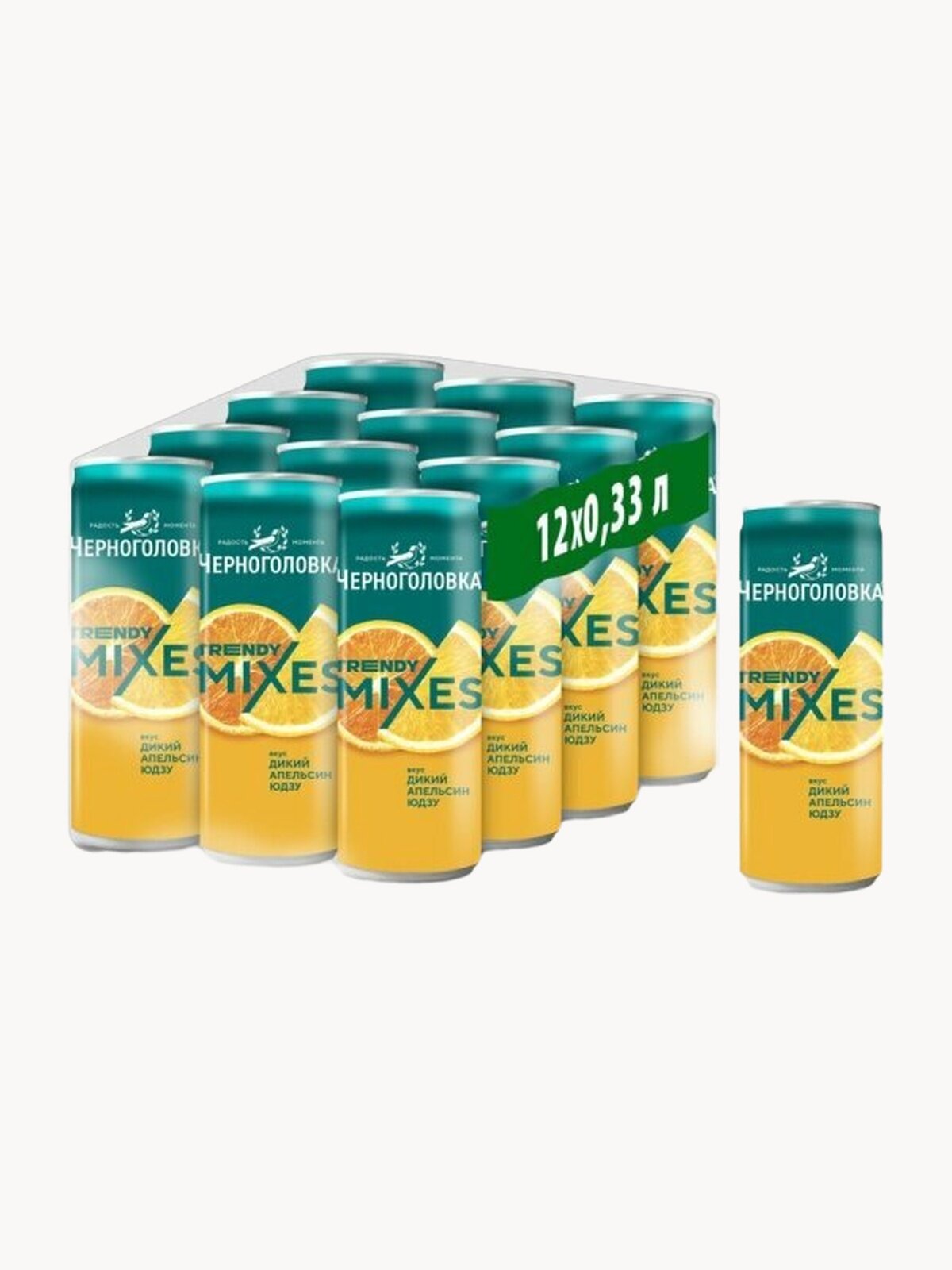 Лимонад Черноголовка Дикий апельсин-Юдзу 0,33 л ж/б (12 штук в упаковке)