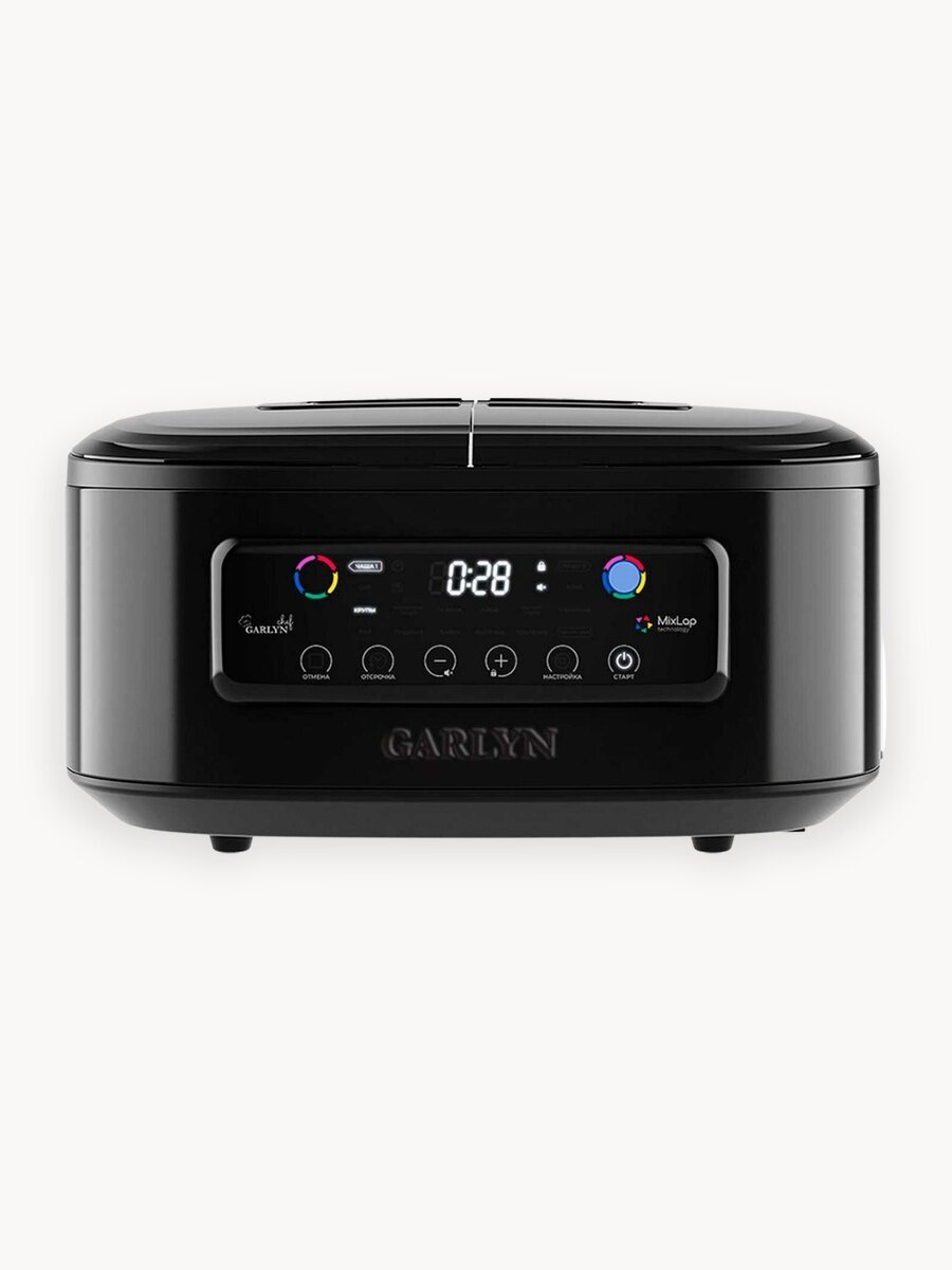 Мультиварка Garlyn MR-Duo 10, две чаши, 14 программ, отсрочка старта, черный