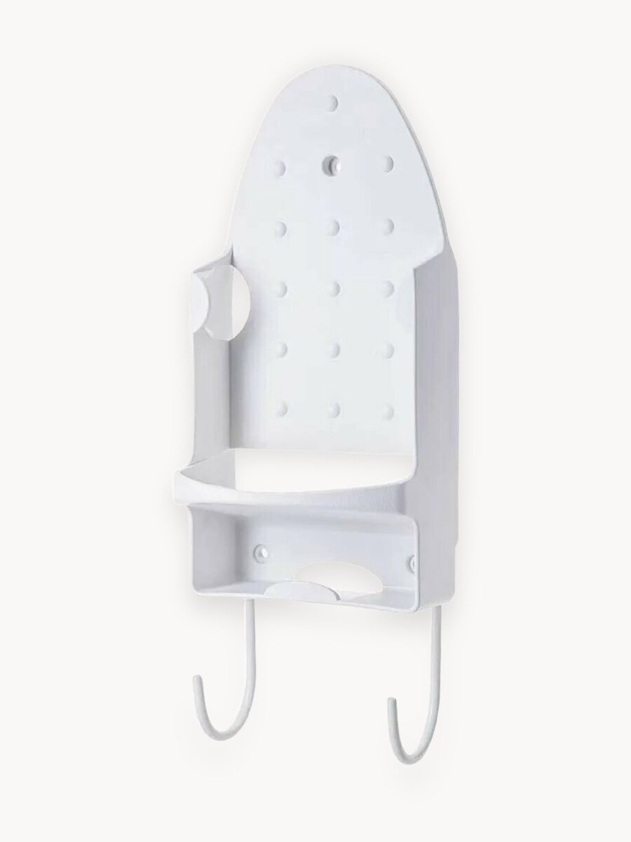 Органайзер для утюга 2 шт, белый, прочный, термостойкий, с крючками,2 железных стеллажа