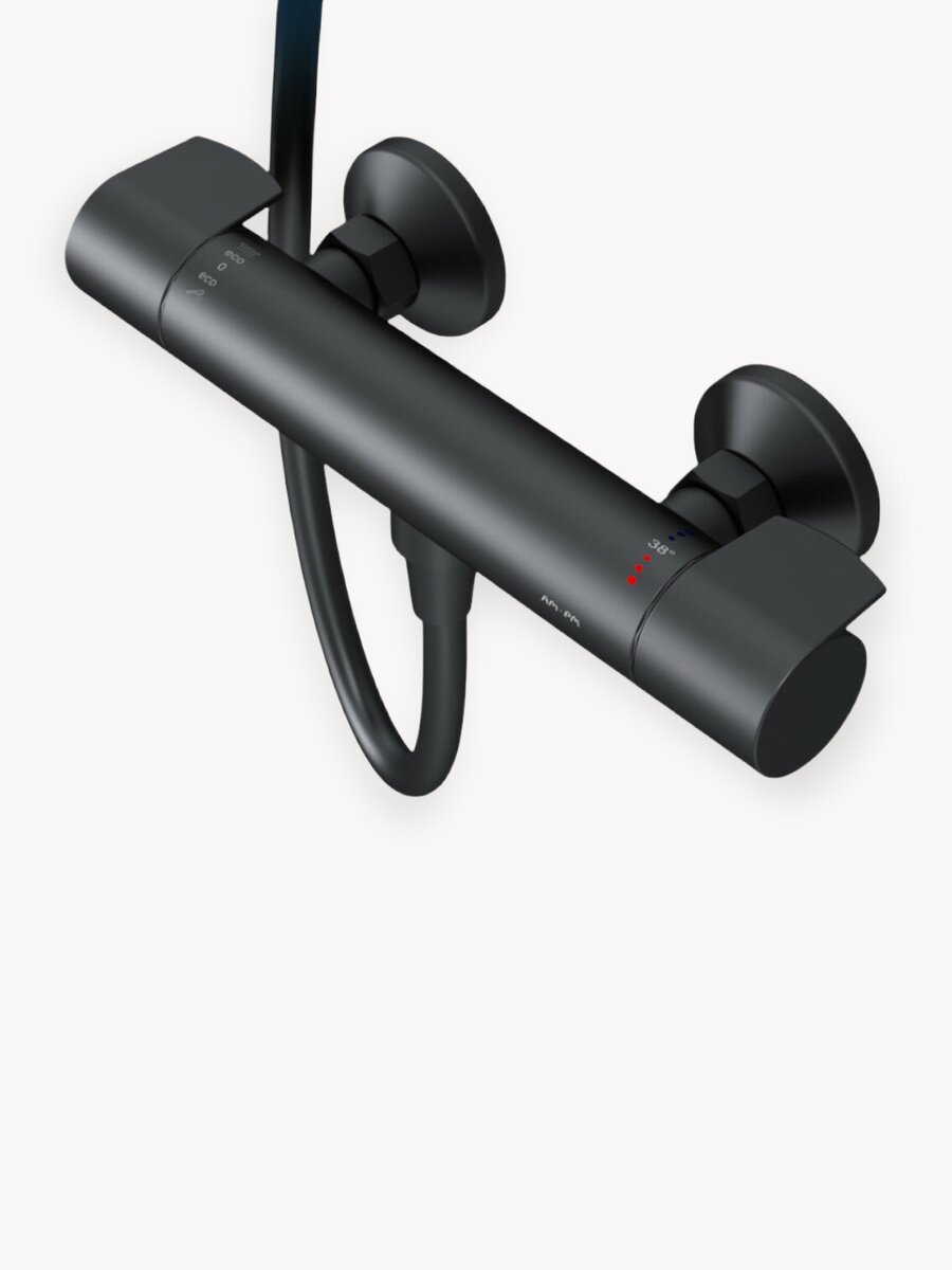 Смеситель для душа AM.PM X-Joy с термостатом, без излива, черный