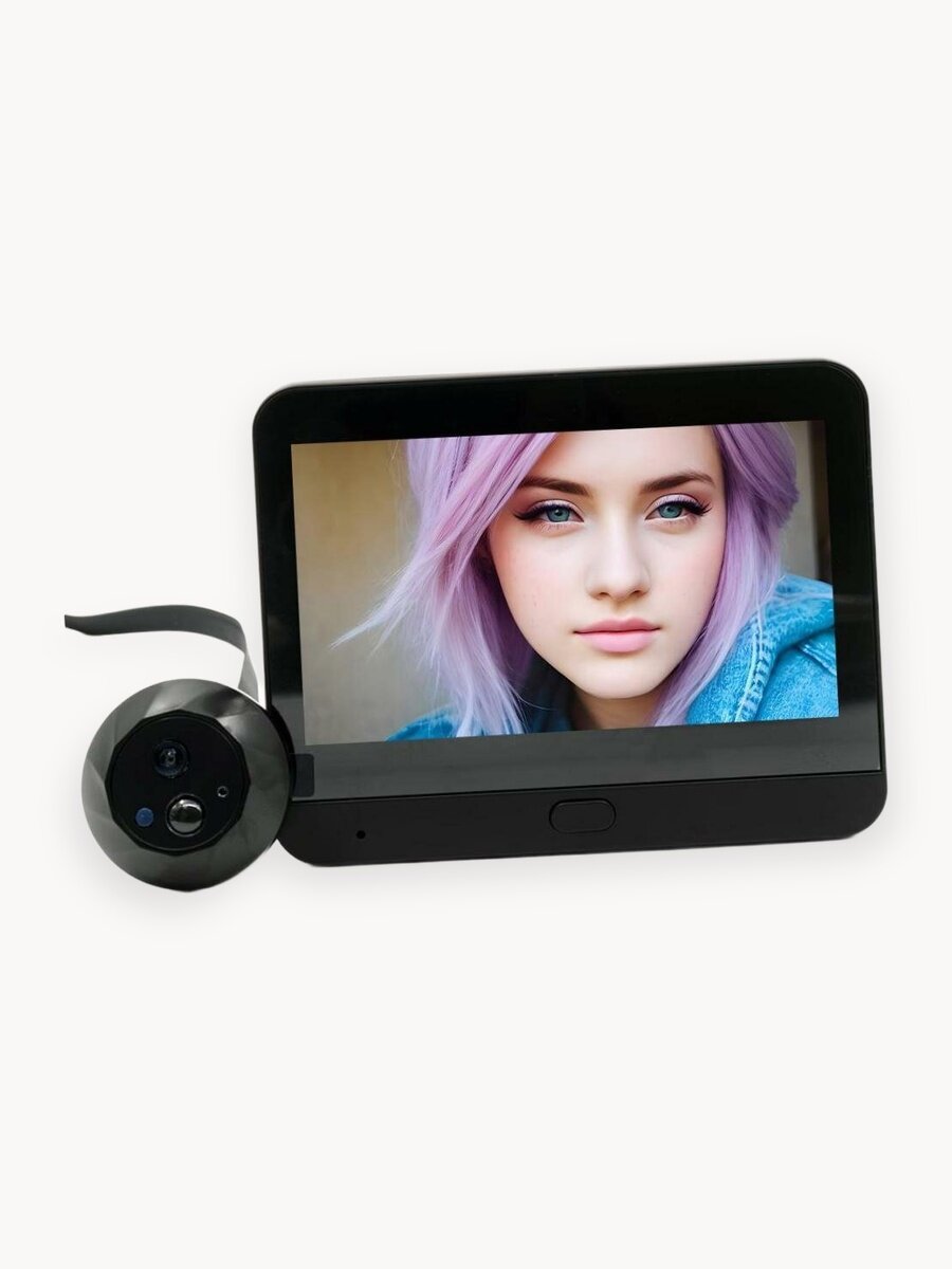 Дверной TUYA-Wi-Fi видеоглазок i Home-6B-TW (Wi-Fi) (A64183BE) в виде обычного глазка с углом 120 град с записью на SD по датчику движения. Аккумуля