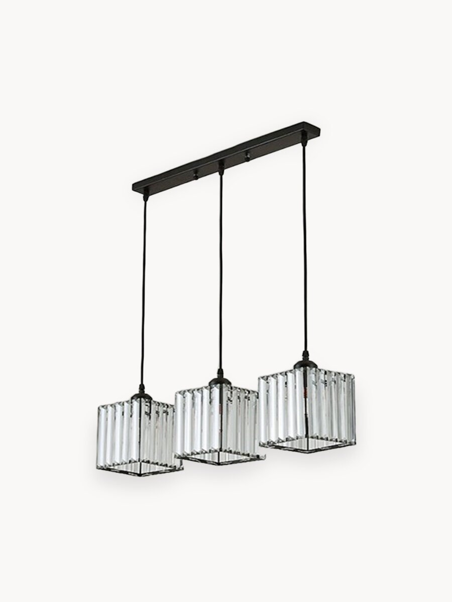 Люстра потолочная подвесная для кухни E27*3. люстра черная подвесная