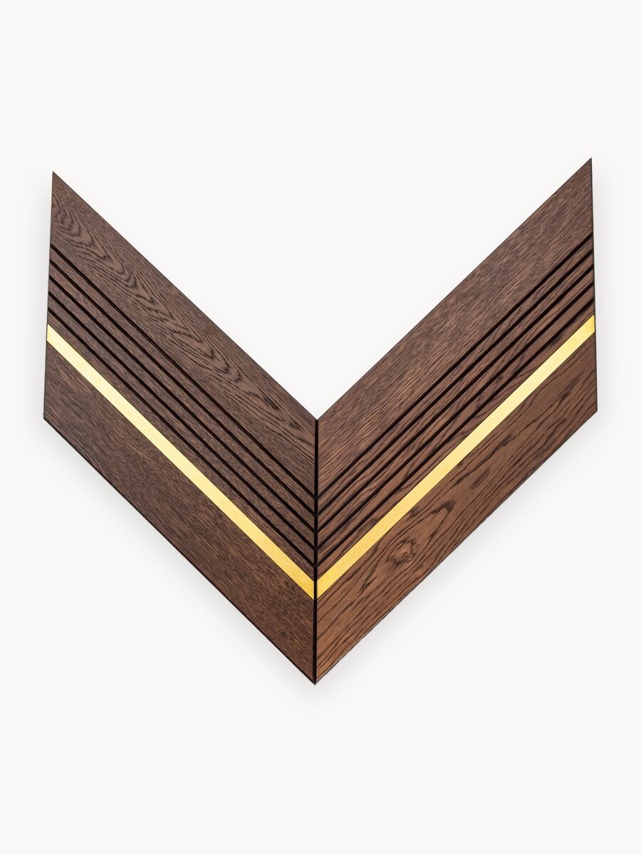 Стеновая панель с декором фрезерованный Колос темный, 2 шт, из дерева (шпон натурального дуба) AIS DESIGN studio