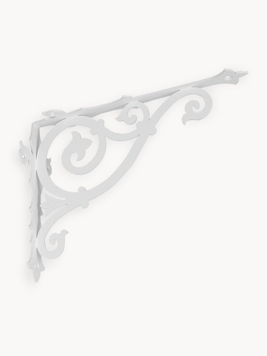 Кронштейн для полки декоративный усиленный Классика 280, 1 шт, 28х21х8 см, белый