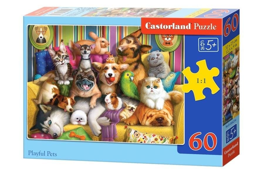 Пазл Castorland Playful Pets, 60 элементов, 32x23 см