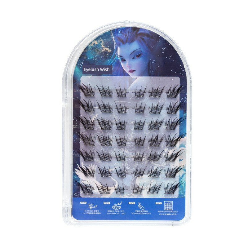 Ложные ресницы без клея, 7 рядов, черный, серия Су Дацзи, естественная длина 9-13 мм полный объем