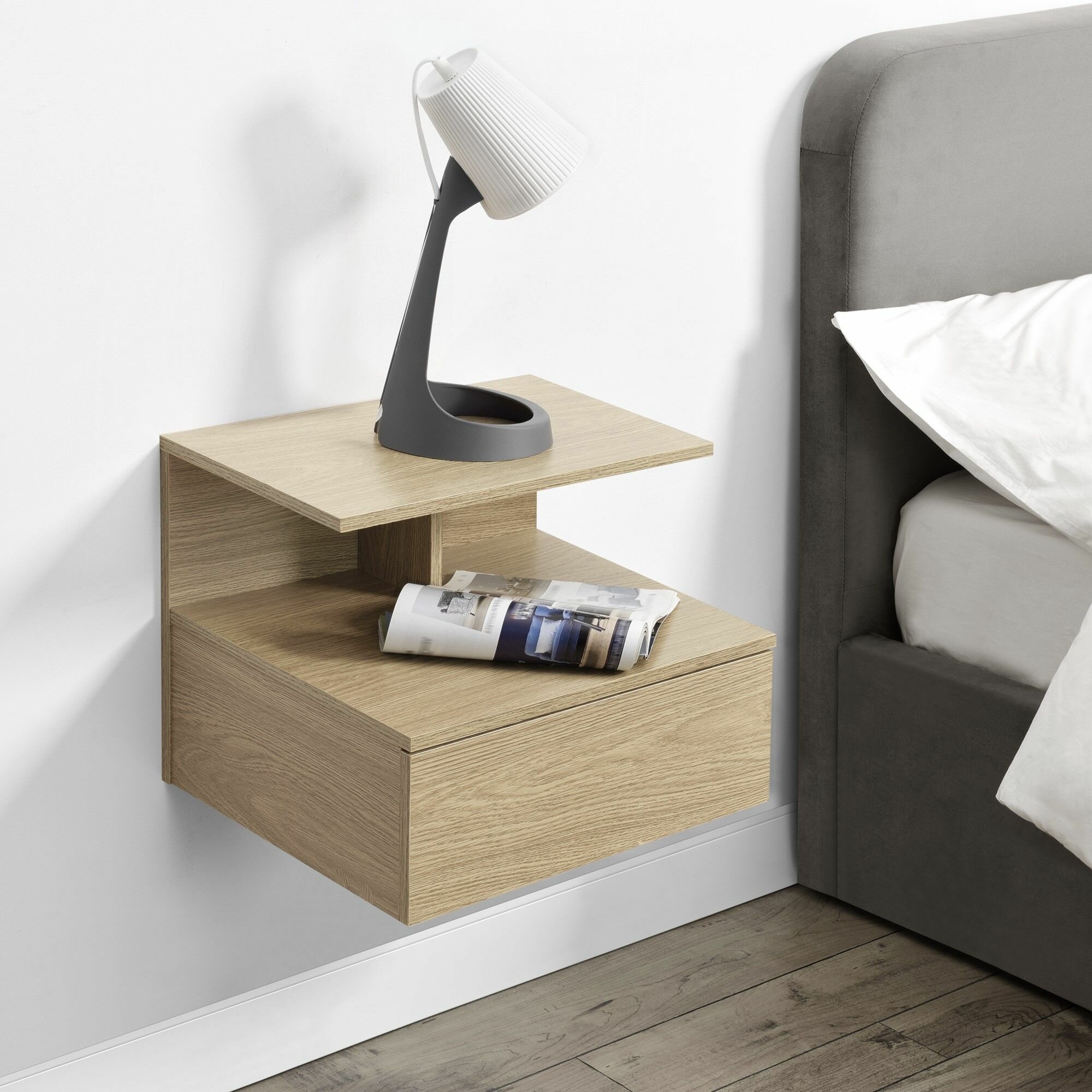 Тумба подвесная Сура с ящиком и полкой 40х35х31 см, ЛДСП EGGER Дуб сонома