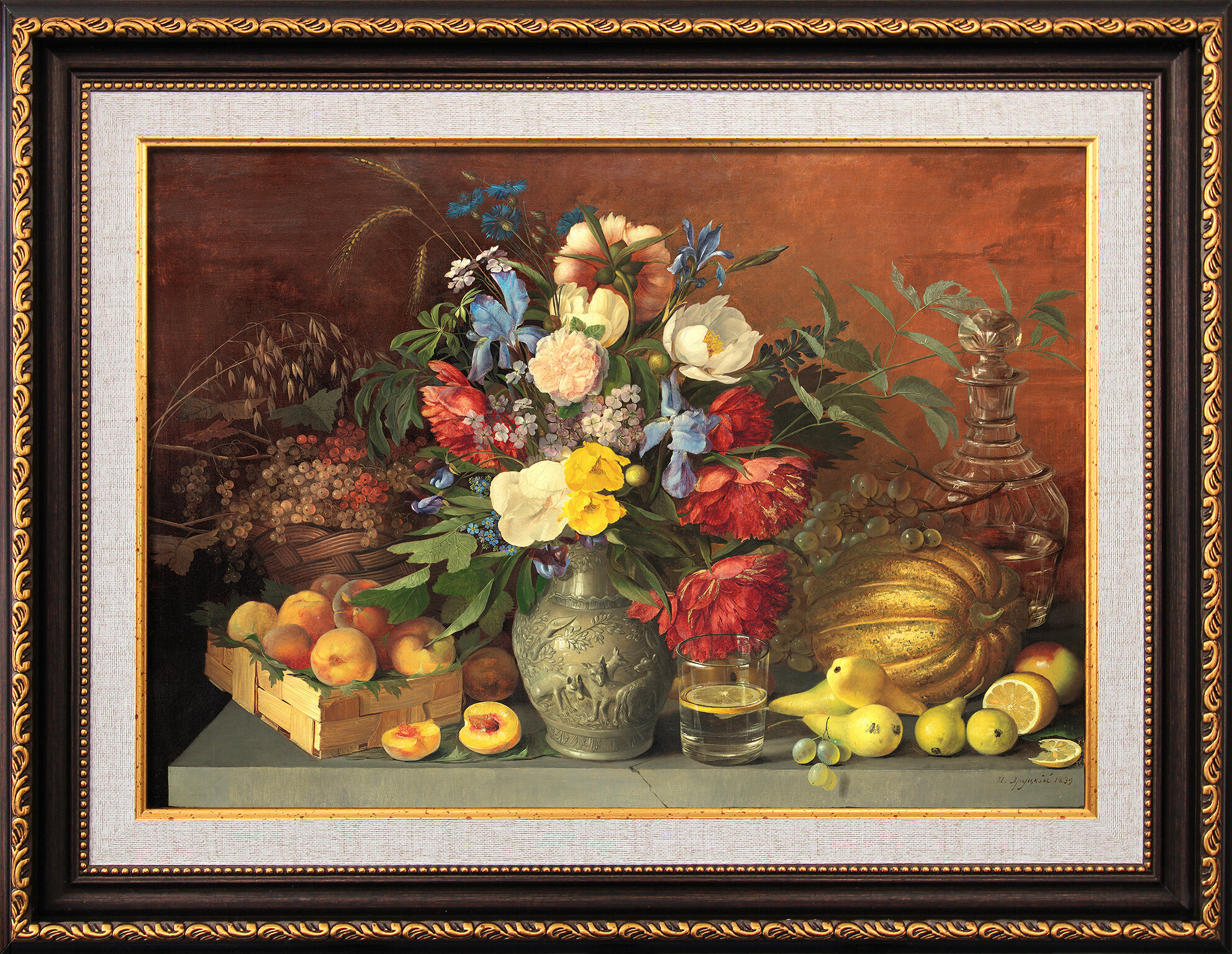 Репродукция картины И. Хруцкий "Цветы и плоды" 54х42