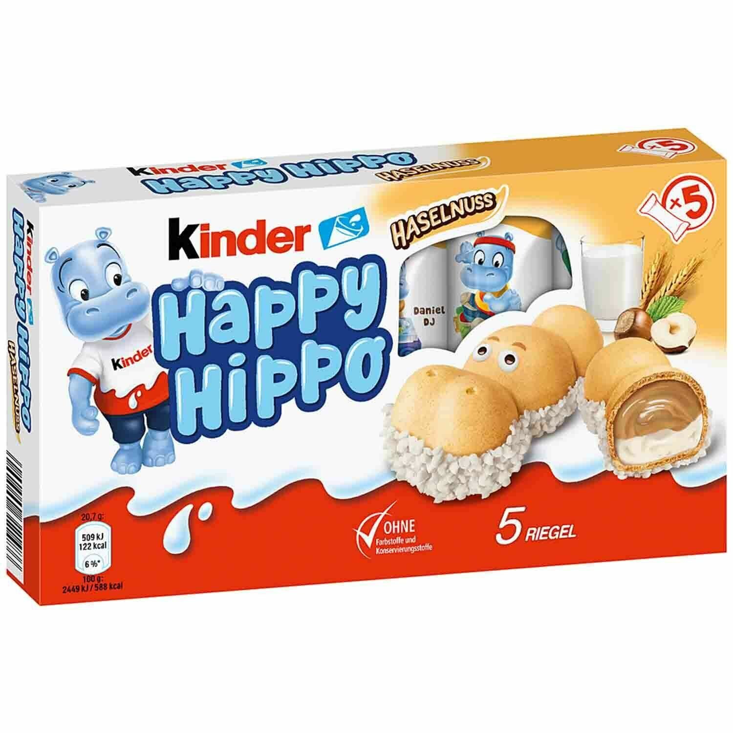 Печенье Kinder Happy Hippo Hazelnut / Хеппи Хиппо / Счастливые Бегемотики с фундуком 103,5 гр. (Италия)