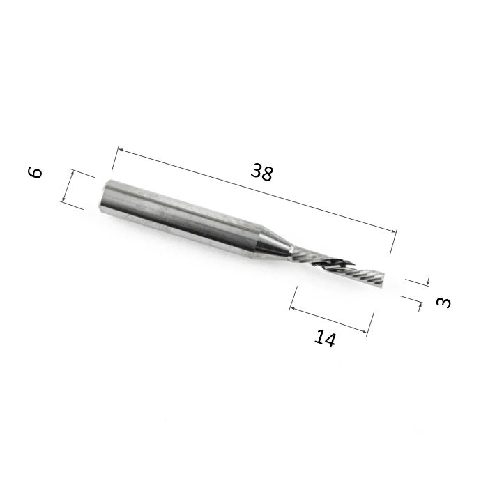 Фреза DJTOL A1LXD6314 спиральная однозаходная стружка вниз (по акрилу (оргстеклу), дереву, композиту (АКП))