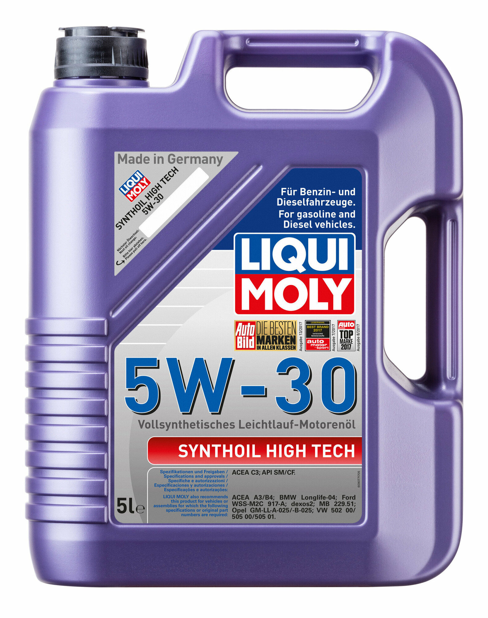 LIQUI MOLY Моторное масло Liqui Moly Synthoil High Tech 5W30 синтетическое 5л