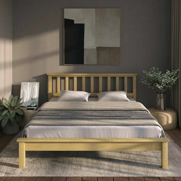 Кровать односпальная массив сосны 120x190 Агния цвет Бук