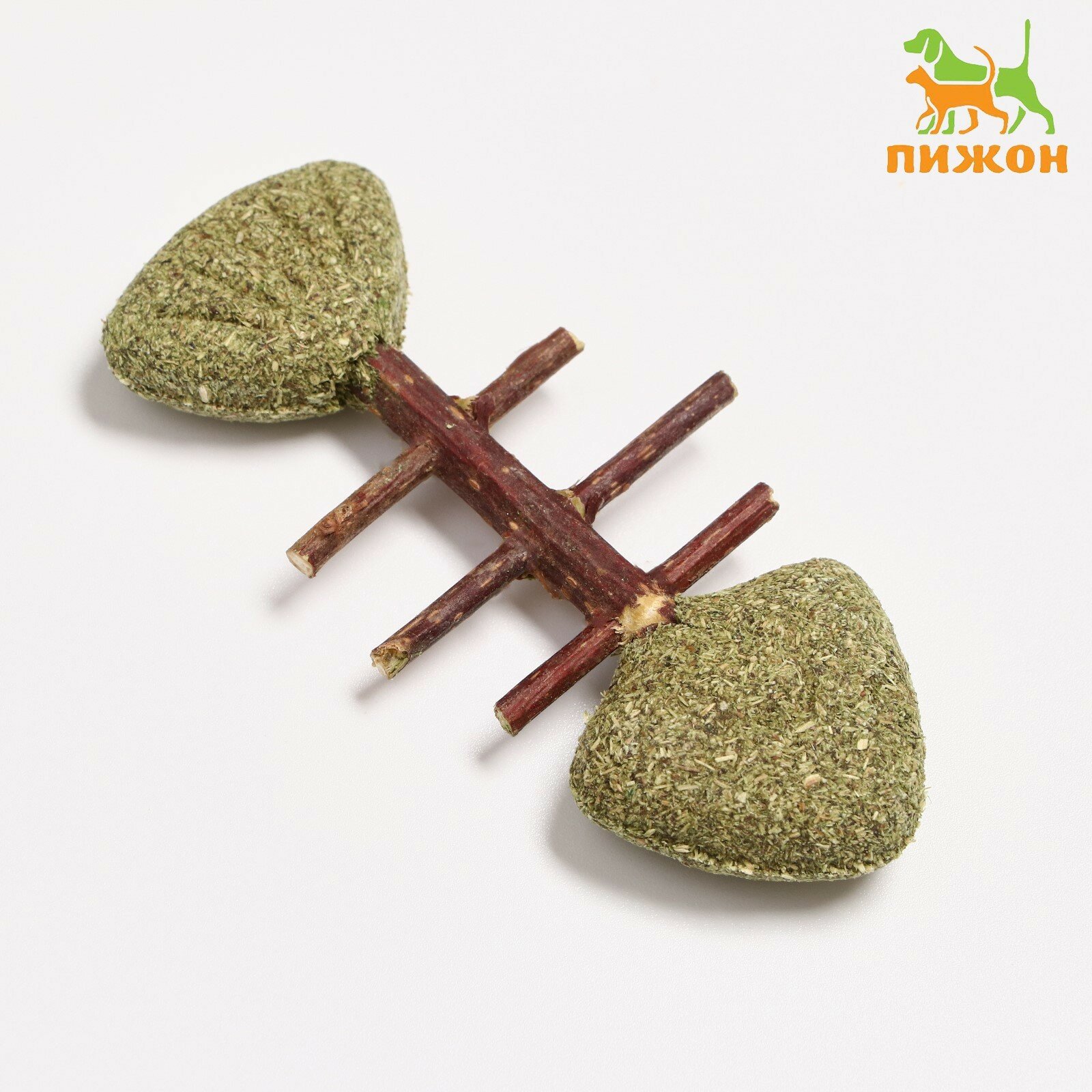 Игрушка для кошек из прессованной кошачьей мяты и скелетом из мататаби "Рыбий остов", 8,5 см 90360, 9036022