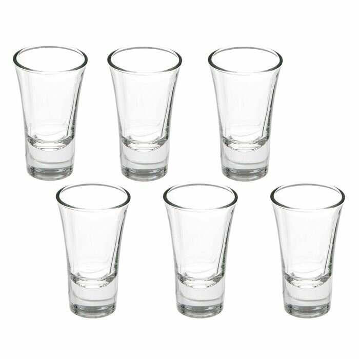 Стопки Paşabahçe «Бостон Шотс», 60 мл, стекло, прозрачные, набор 6 шт.