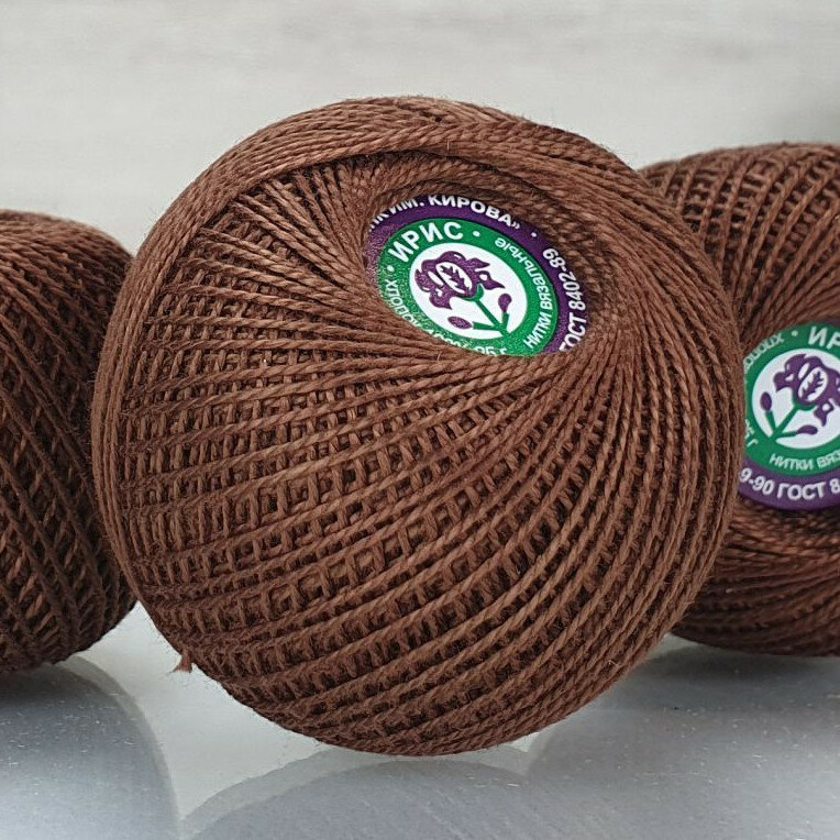 Пряжа ПНК им. Кирова ирис 25 6512 коричневый (20 мотков)