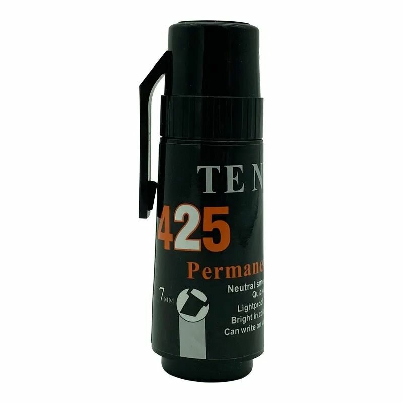 Маркер перманентный 7мм черный 425, скошенный Alingar