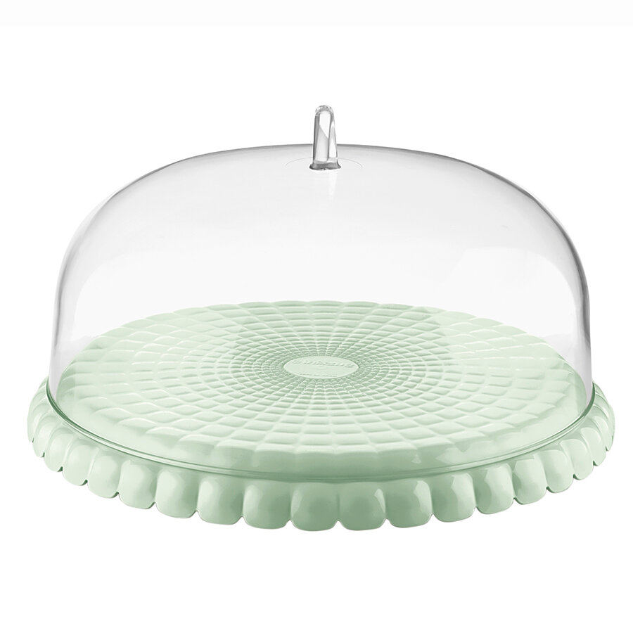 Подставка для торта с крышкой Guzzini Tiffany, D36 см, зеленая