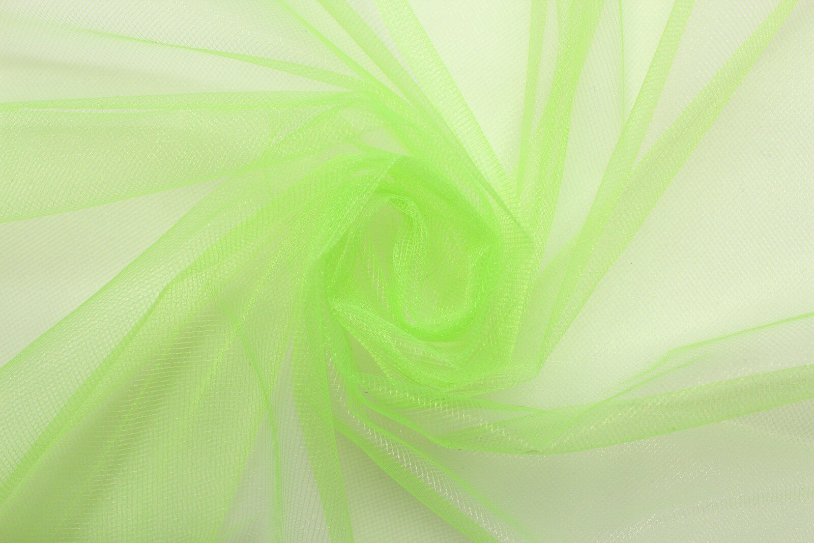 Ткань Фатин средней жесткости флуоресцентный лайм, перламутровый, ш150см, 0,5 м