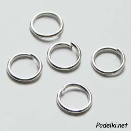 Фурнитура для бижутерии Колечко одинарное 0001412 серебряный цвет 10 мм, цена за 100 шт.