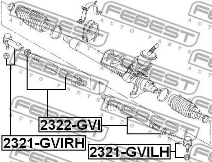 FEBEST 2321-GVILH Наконечник рулевой L VAG A1/Rapid 12/Polo 09-> FEBEST 2321-GVILH