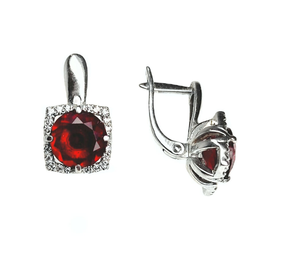 Серьги, серебро, 925 проба, фианит
