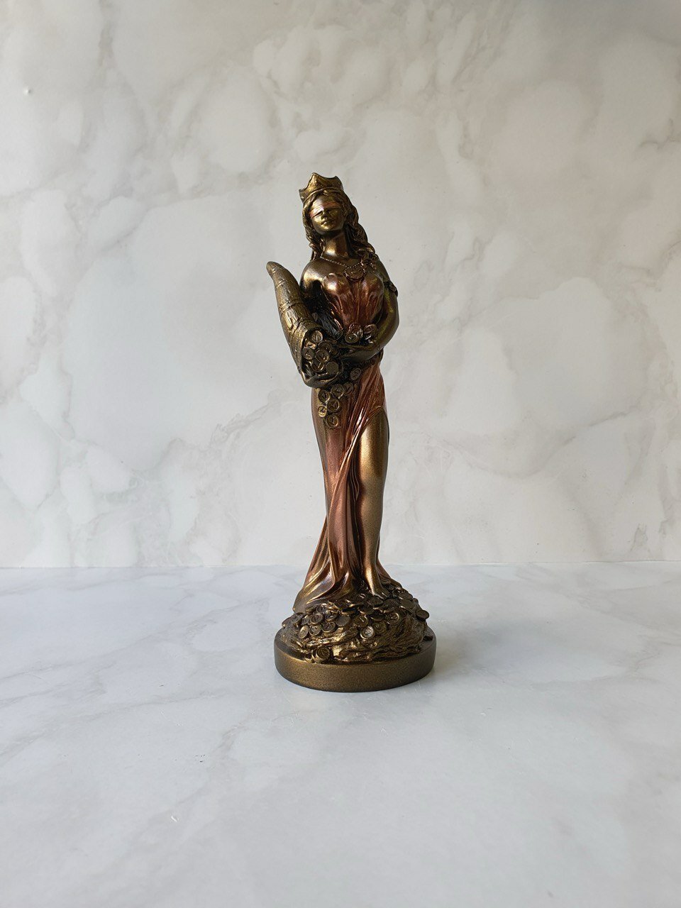 Статуэтка Фортуна богиня удачи 19 см. Цвет бронза и медь. Гипс.