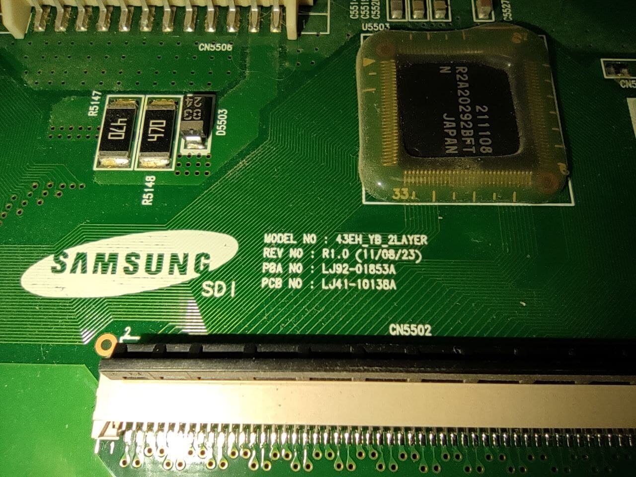 Плата (43EH_YB_2LAYER) для телевизора Samsung PS43E450A1W с разбора Б/У