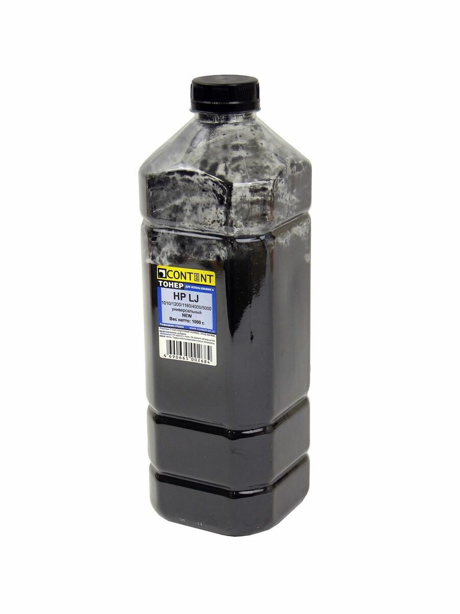 Тонер Content, для принтеров HP, для лазерной печати, 1кг, чёрный