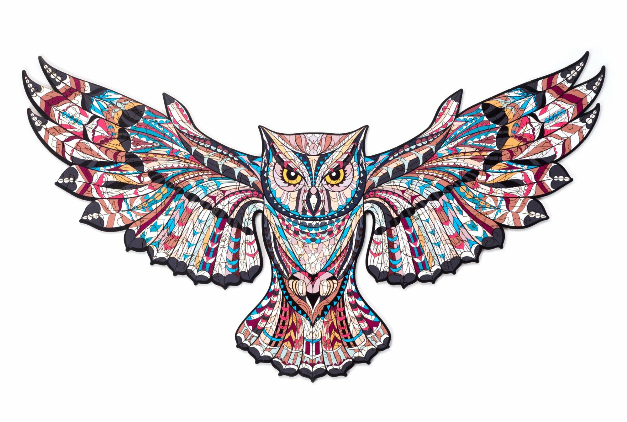 Деревянные пазлы для взрослых и детей / Подарок / Сhapa "Сова" S, 38х21 см, 127 деталей