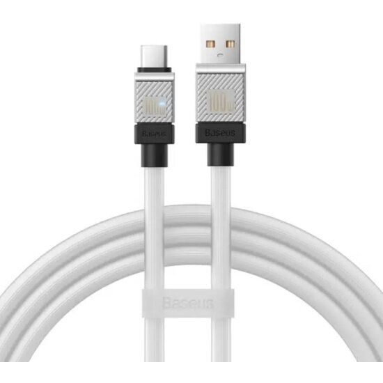 Кабель Baseus CoolPlay Series Fast Charging, USB-А - USB-C, 100 Вт, 1 м, белый (CAKW000602)
