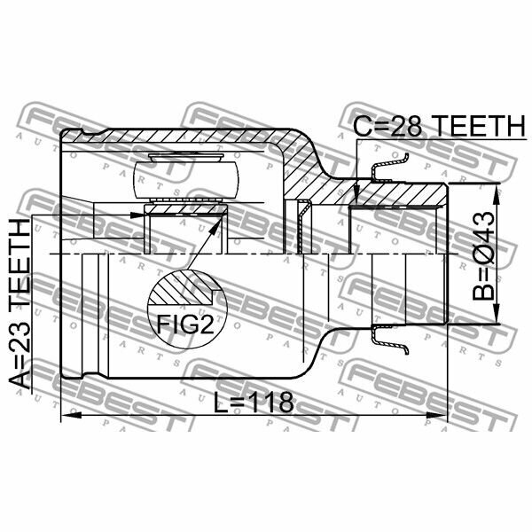 Ремкомплект шруса внутренний для автомобиля Mazda, FEBEST 0511-M320ATRH (1 шт.)