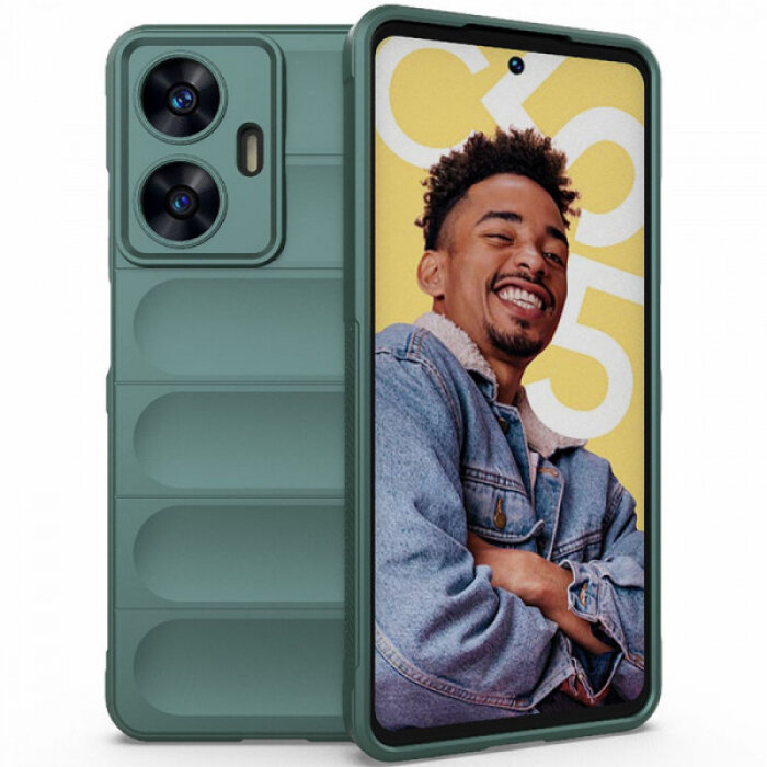 Flex Silicone Противоударный чехол для Realme C55 с защитой камеры и микрофиброй