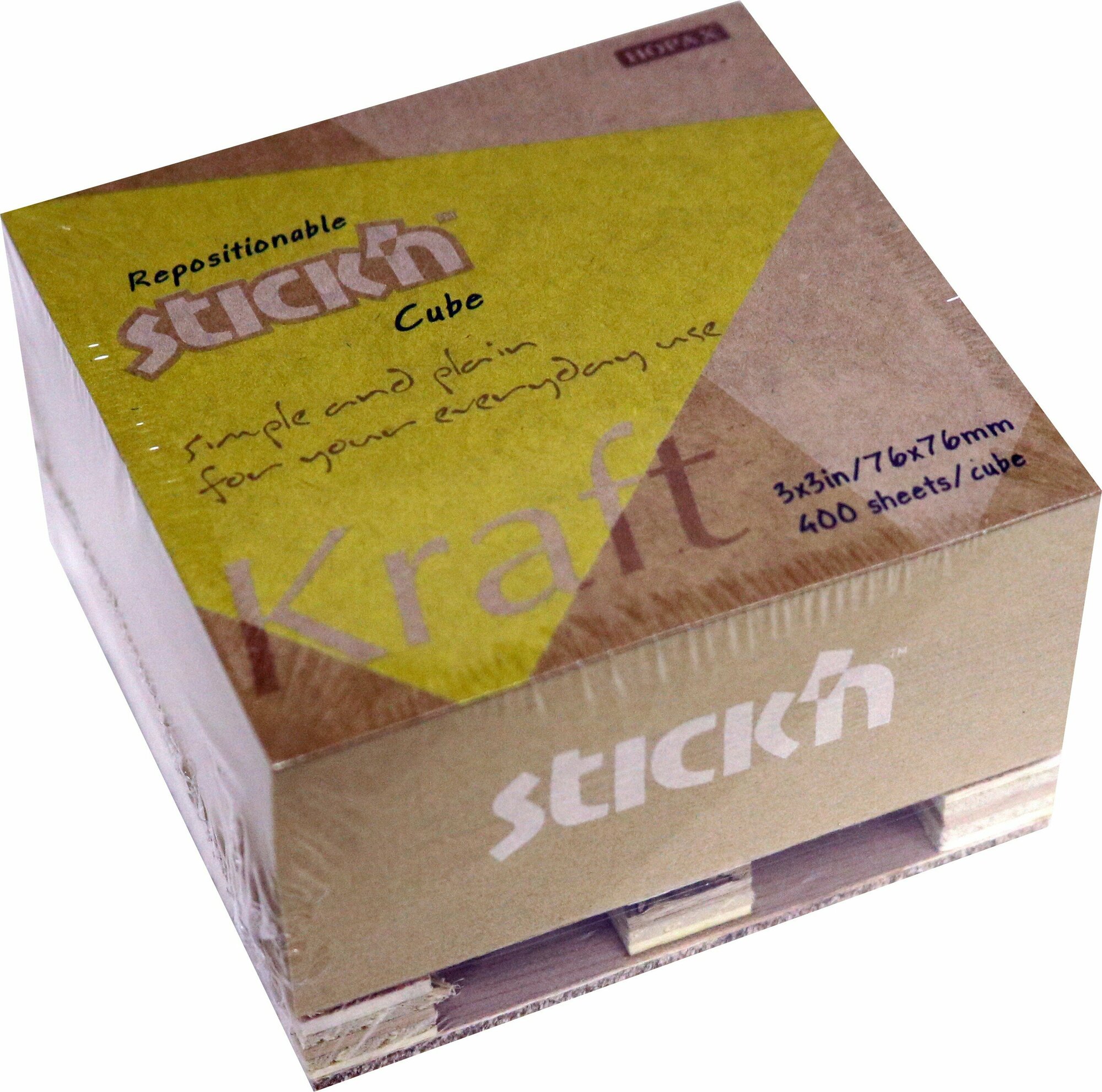 Блок для записей самоклеящийся, крафт "палета", 76x76 мм, 400 листов (21817)