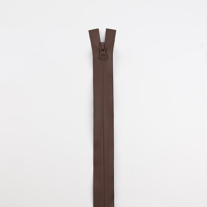 Молния «Спираль», №7, разъёмная, водонепроницаемая, замок автомат, 50 см, цвет коричневый, цена за 1 штуку