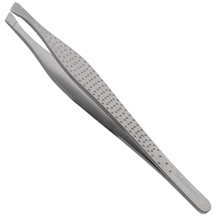 Пинцет для бровей Solinberg G868 матовый, наклонное окончание с четкими гранями