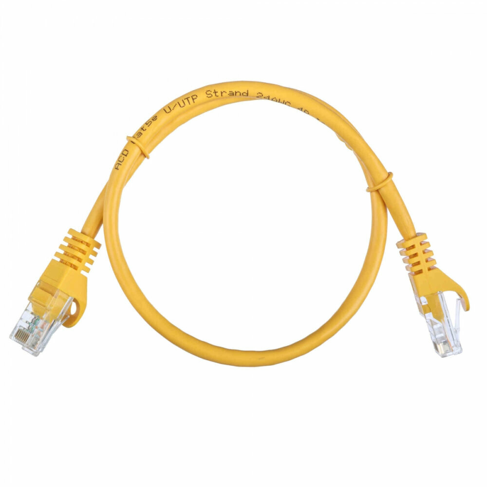 Патч-корд ACD-LPU5E-5DY Cat5e UTP 24AWG 4Pair, 7/0.18мм CCA Желтый, 0.5м