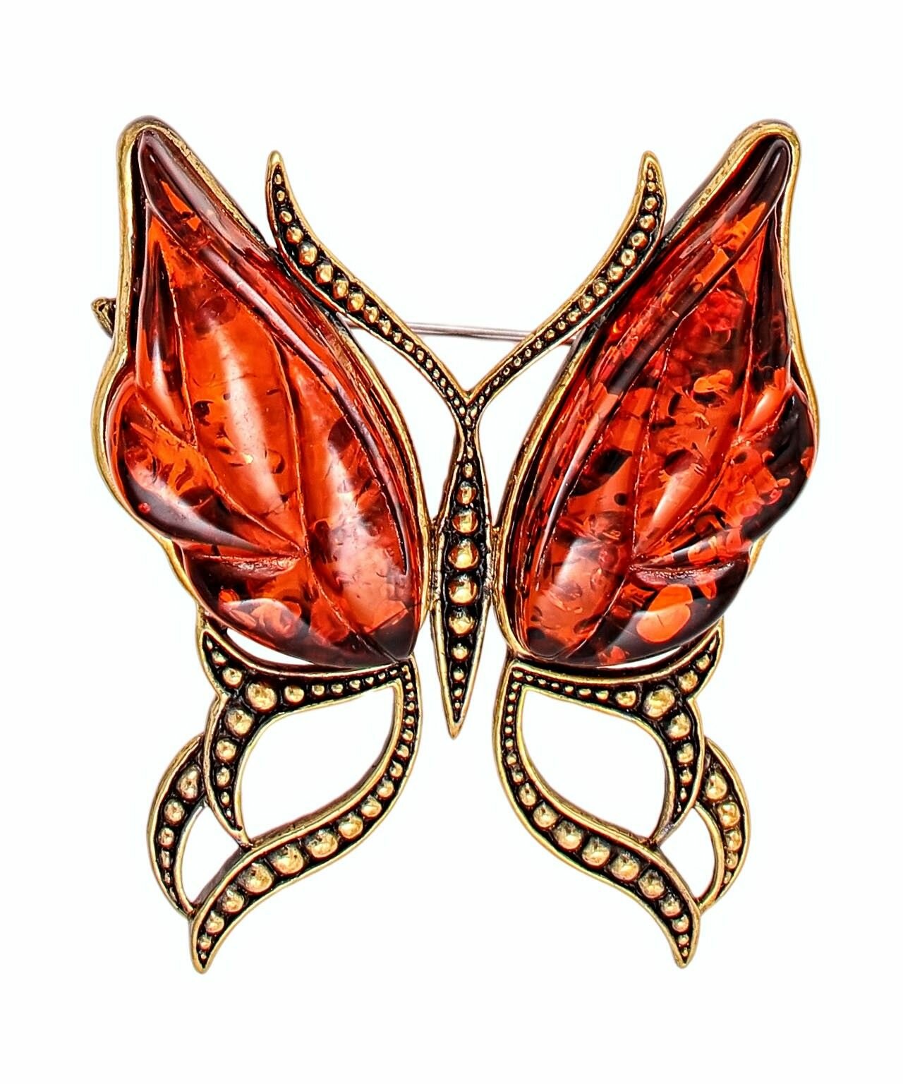 Брошь, янтарь