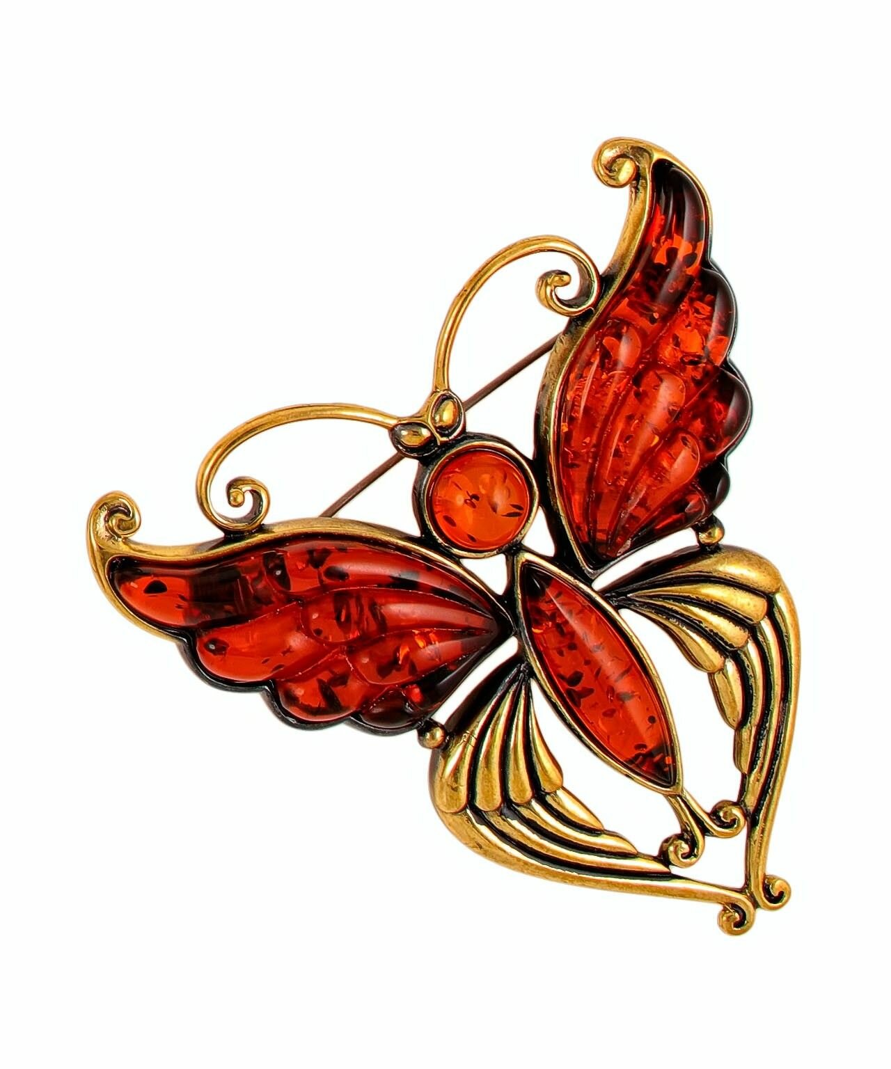 Брошь, янтарь