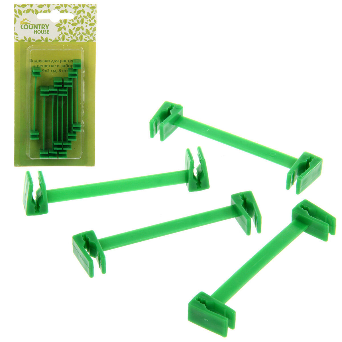 Подвязки для растений к решетке и забору 9х2 см, 8 шт, Veld Co