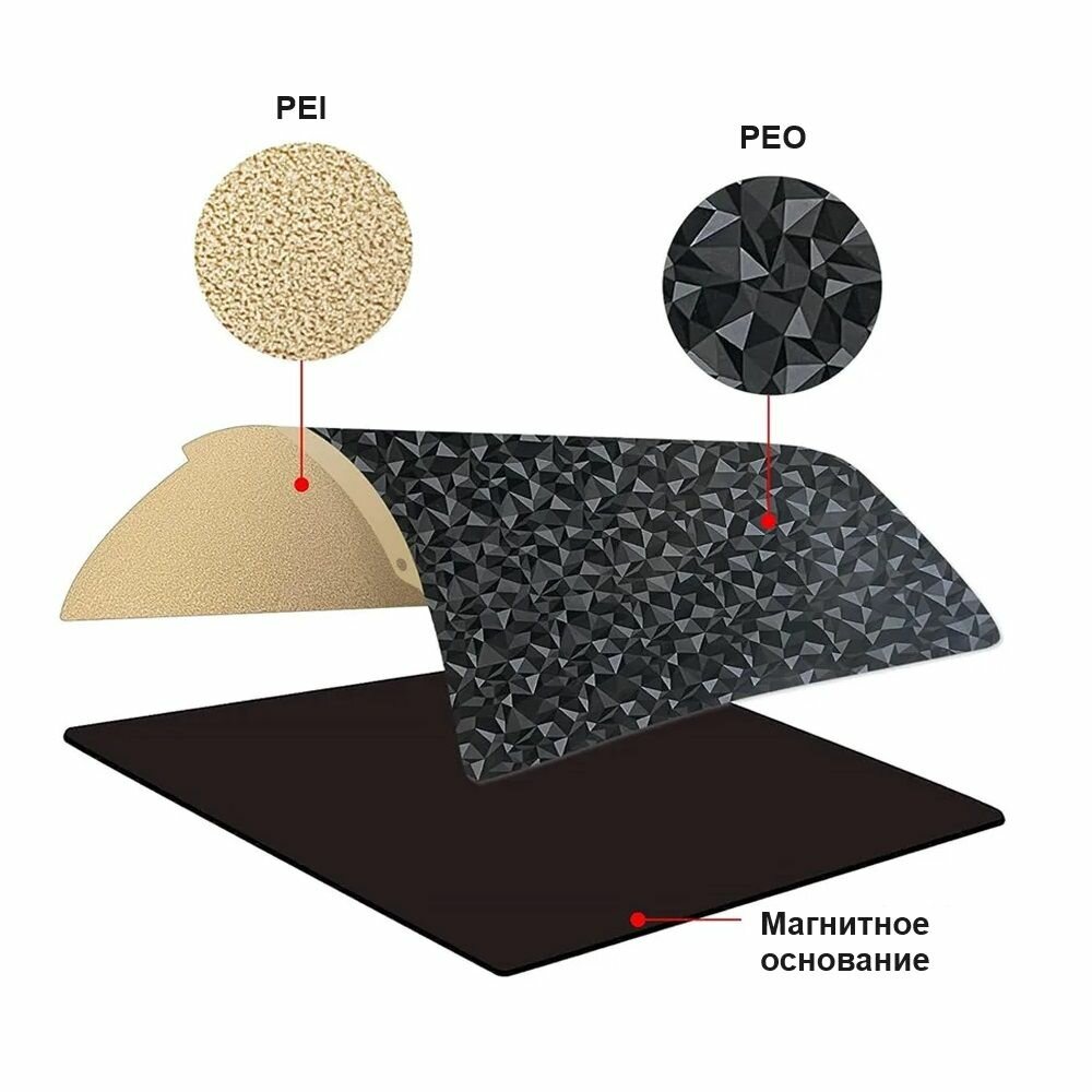 Стальной пружинный столик для Flying Bear Ghost 6, PEI + PEO лист, c магнитным основанием