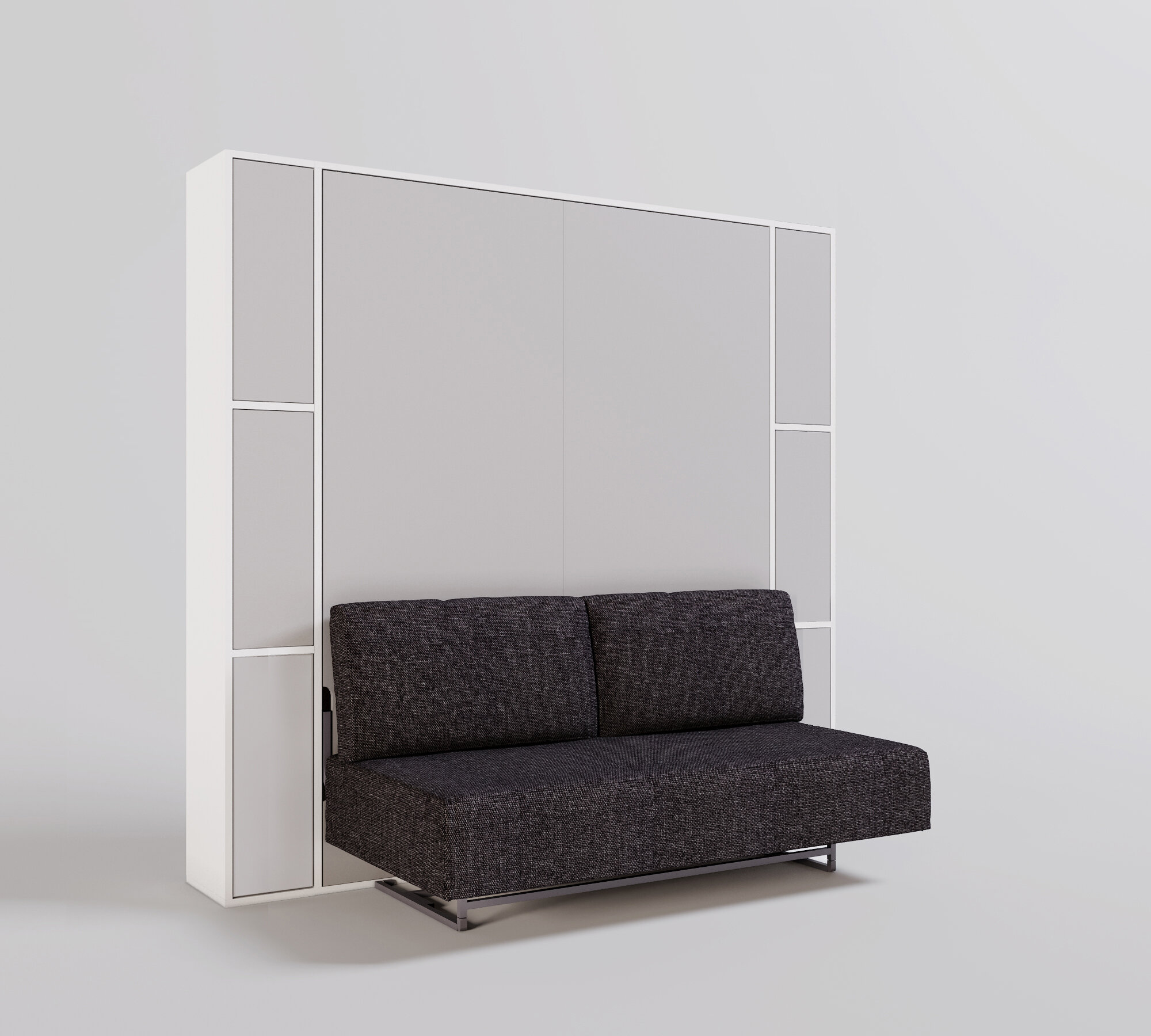 Шкаф кровать-трансформер Летто Пуф 1600 Форма с расширенными полками, без антресоли Тренд