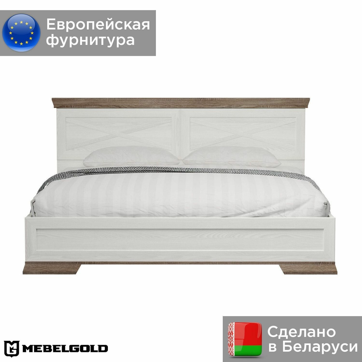 Кровать Марсель / Marselle LOZ180х200 МебельГолд, 191,3х206,3х100 см