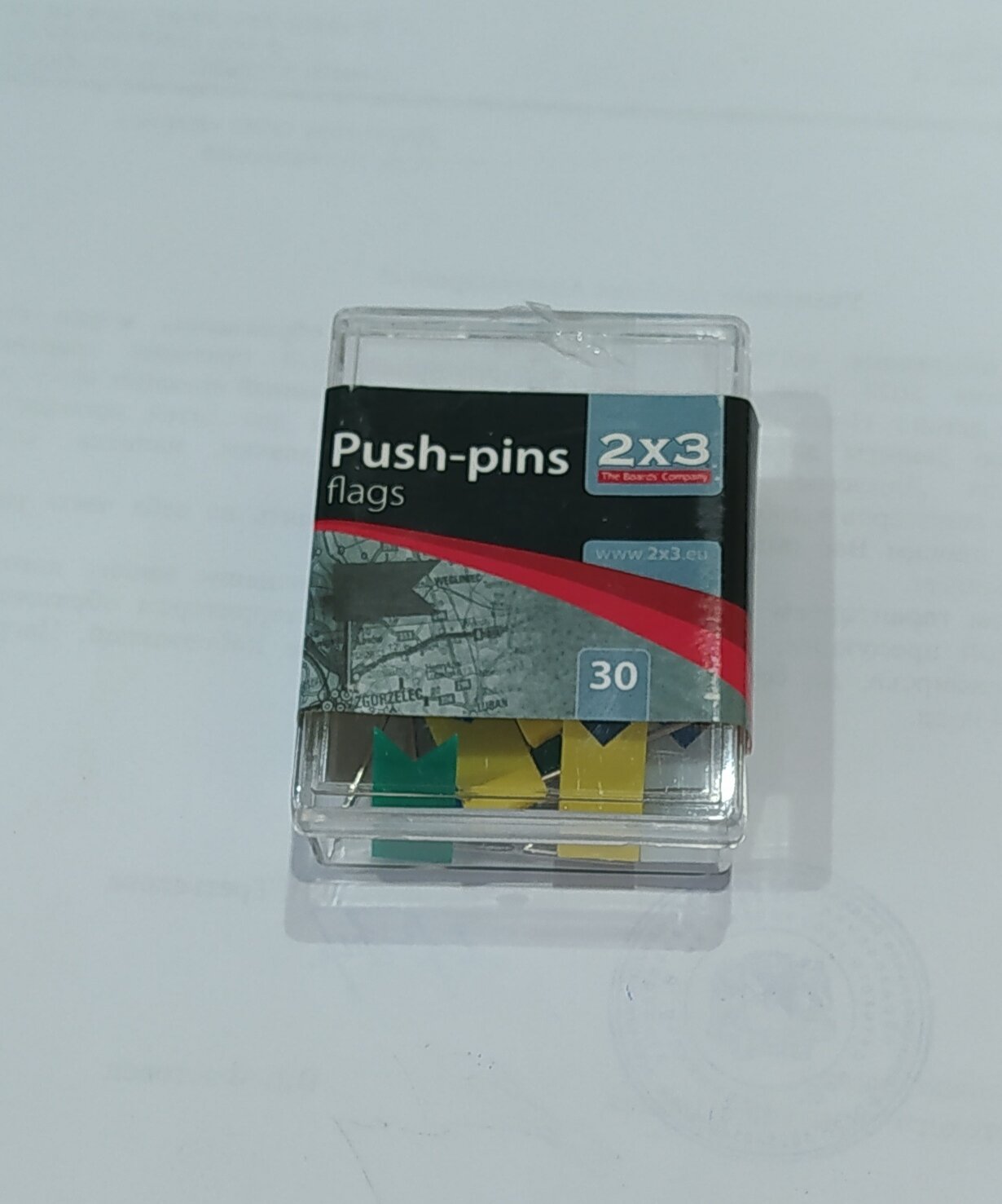 Булавки-флажки маркировочные 2х3, цветные, 30 шт, пластиковая коробка. В комплекте: 3коробки.