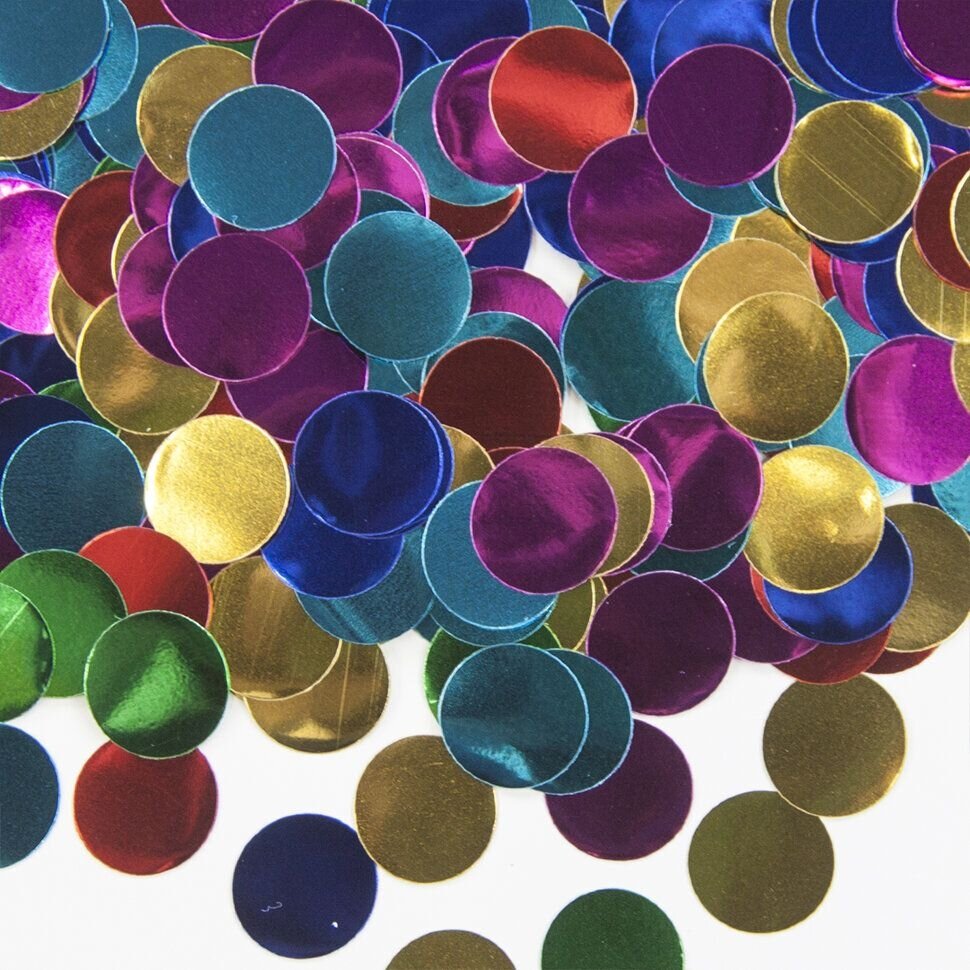 Конфетти фольга Круг, Супер микс, Металлик, 1 см, 50 г.