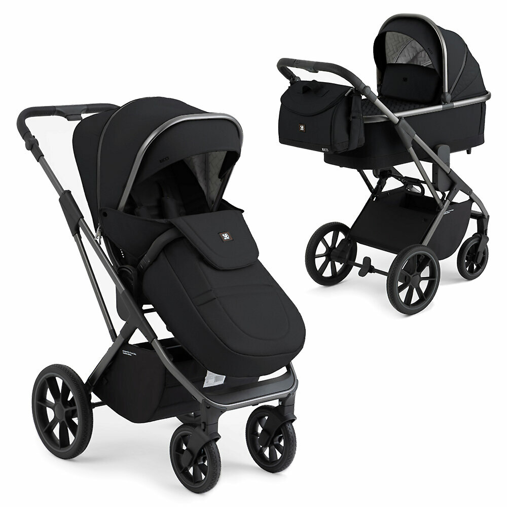 Детская коляска 2в1 Sweet Baby Ricci, цвет Black / Gel (Чёрный), артикул производителя 426669
