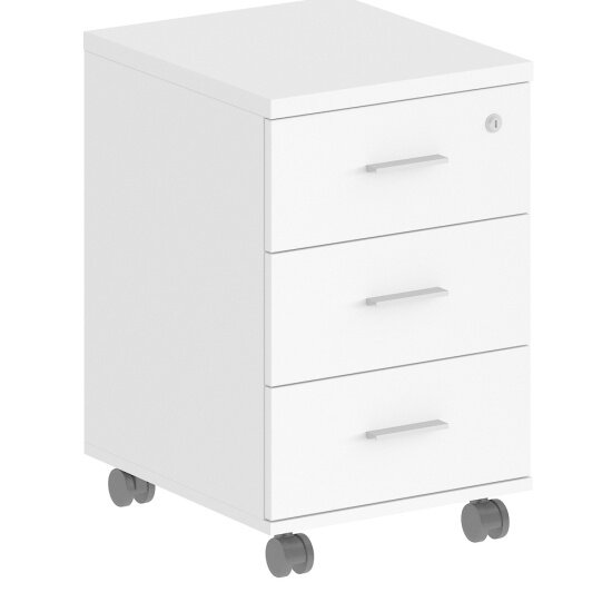 Тумба Norden мобильная с 3 ящ. 404х460х619, с замком, SG.611. WH. WH