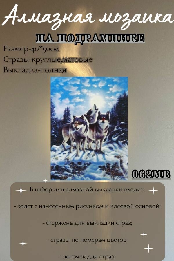 062MB Набор-картина со стразами на подрамнике 40х50 см