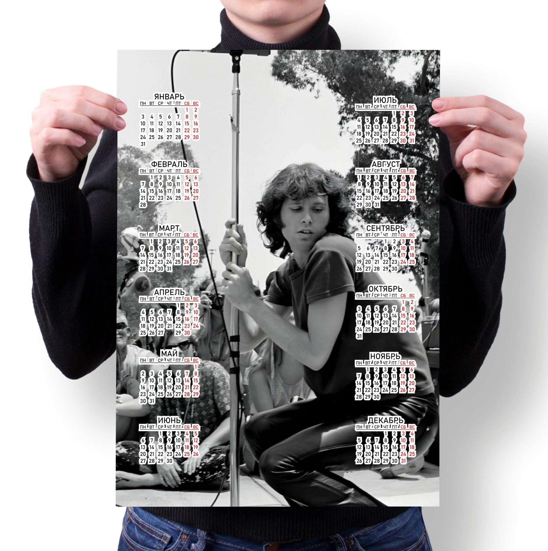 Календарь формата А4 с принтом "Доорс, Doors"